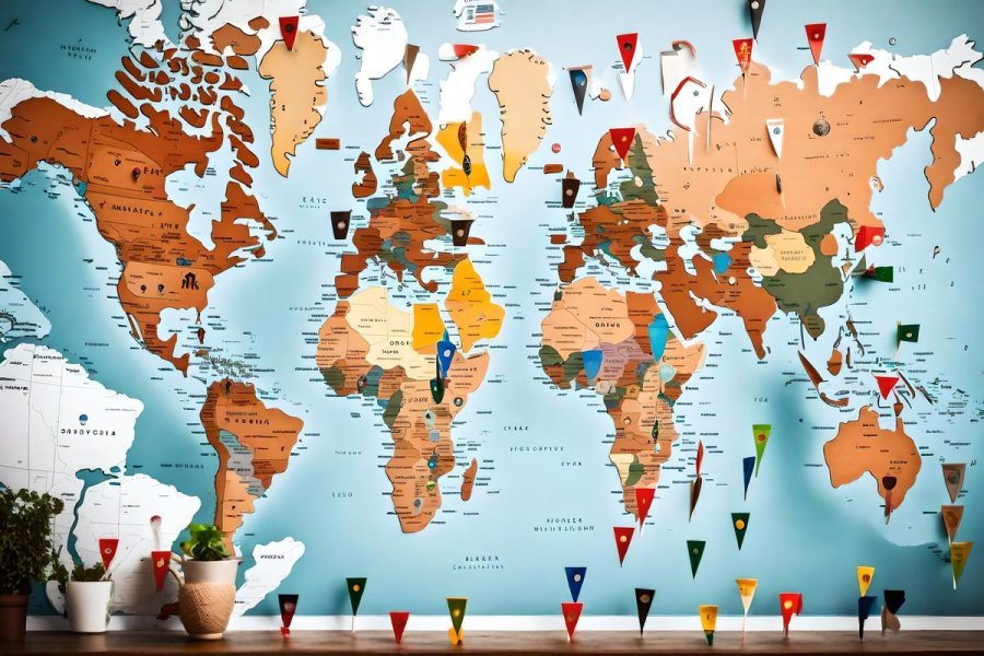 Mapa świata na ścianie – pomysły i inspiracje DIY